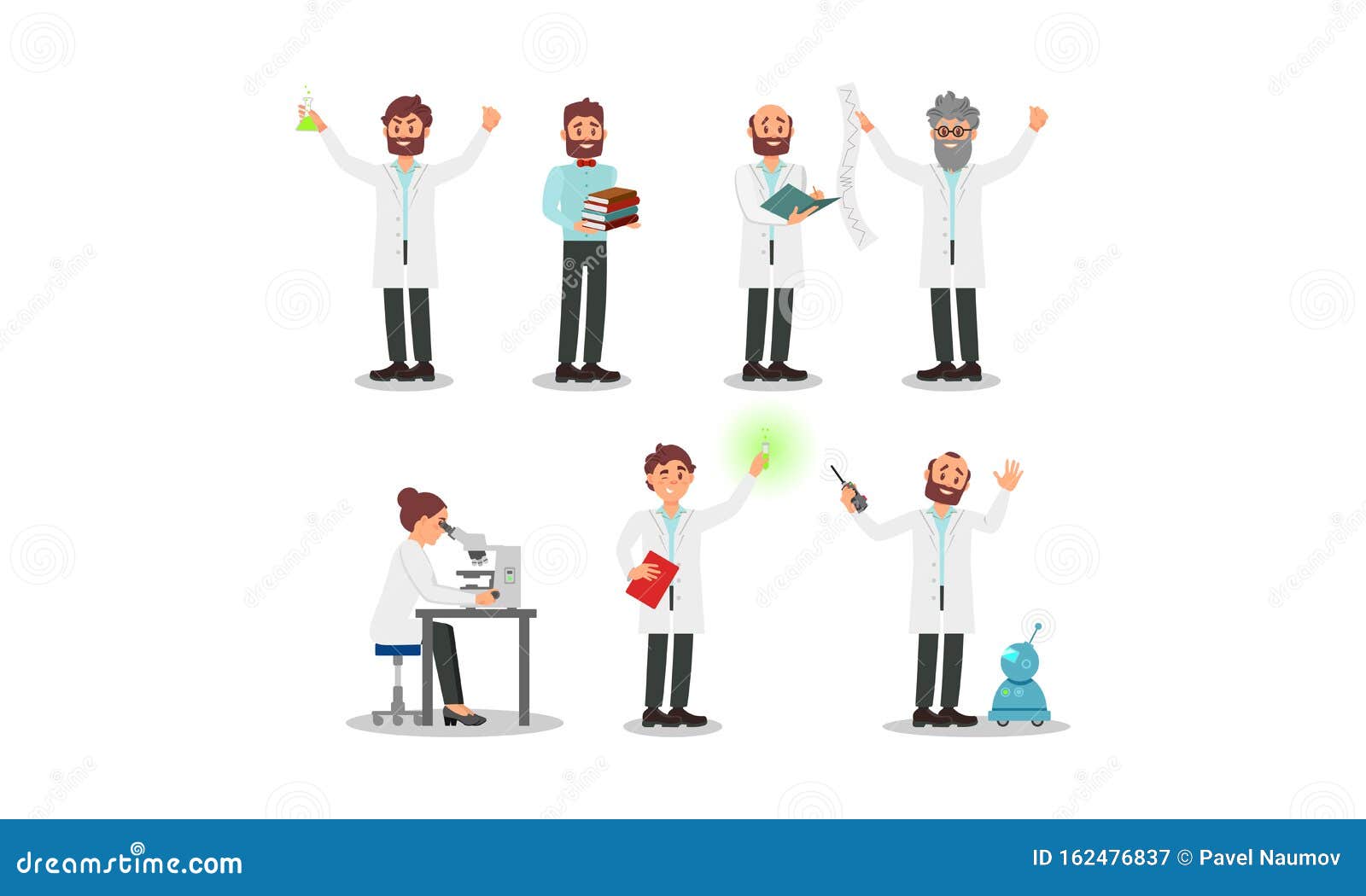 Scientists Wearing White Dressing-Gown Doing Some Tests in Laboratory ...
