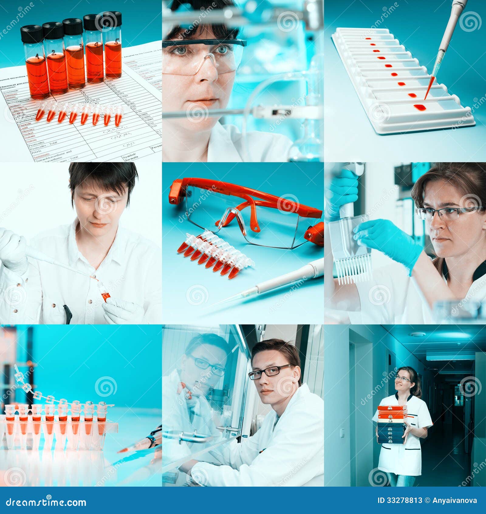 Scientists at Work, Collage Stock Image - Image of biology, human: 33278813