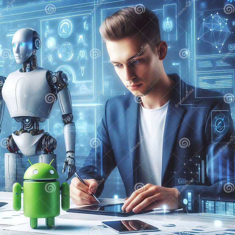 Scientists Work in the Laboratory To Create New Types of Android Robots ...