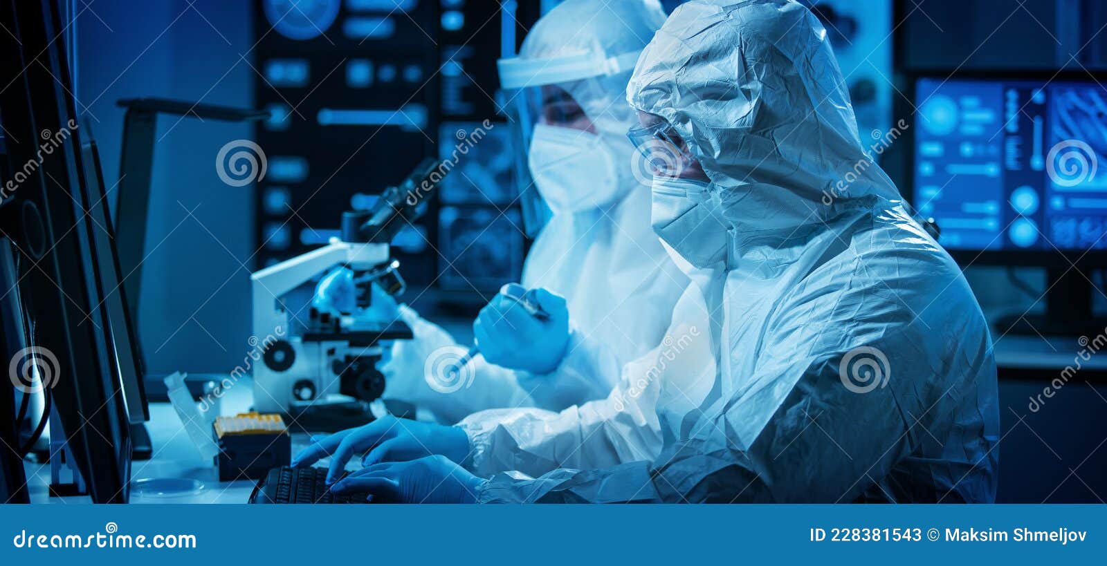 Scientists Work in a Modern Scientific Lab Using Laboratory Equipment ...