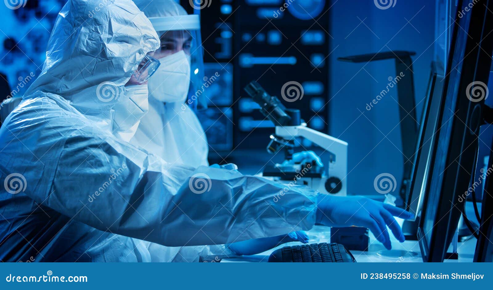 Scientists Work in a Modern Scientific Lab Using Laboratory Equipment ...