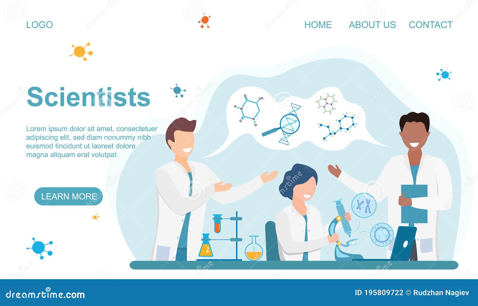 Scientists at Work stock vector. Illustration of cartoon - 195809722