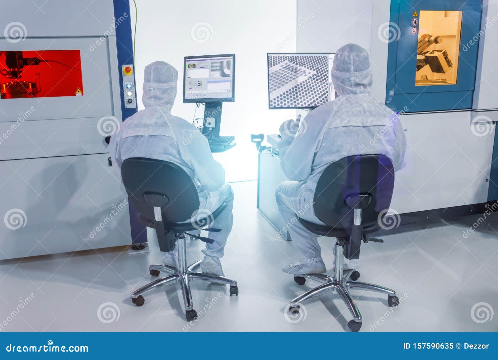 Scientists Workers are Sitting on Chairs in the Laboratory at the ...