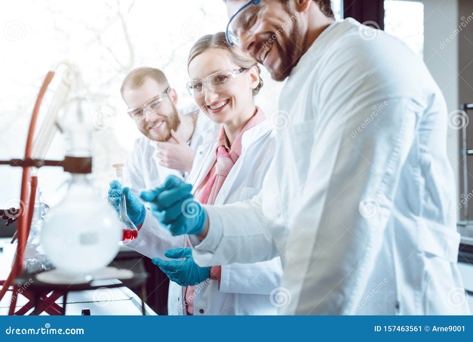 Scientists Working As a Team in the Laboratory Stock Image - Image of ...
