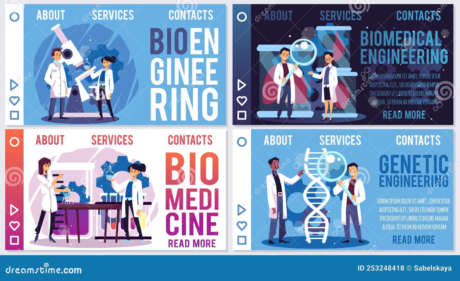 Scientists Working on Biomedical Engineering, Landing Page Templates ...