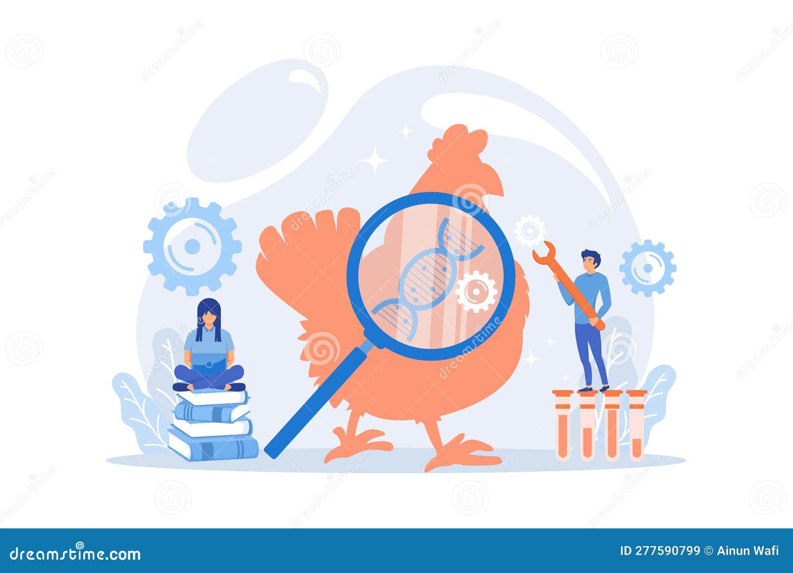 Scientists Working with Huge DNA of a Chicken. Genetically Modified ...