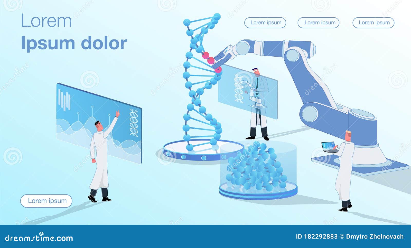 Scientists are Working on Improving the DNA Chain. they Control a ...