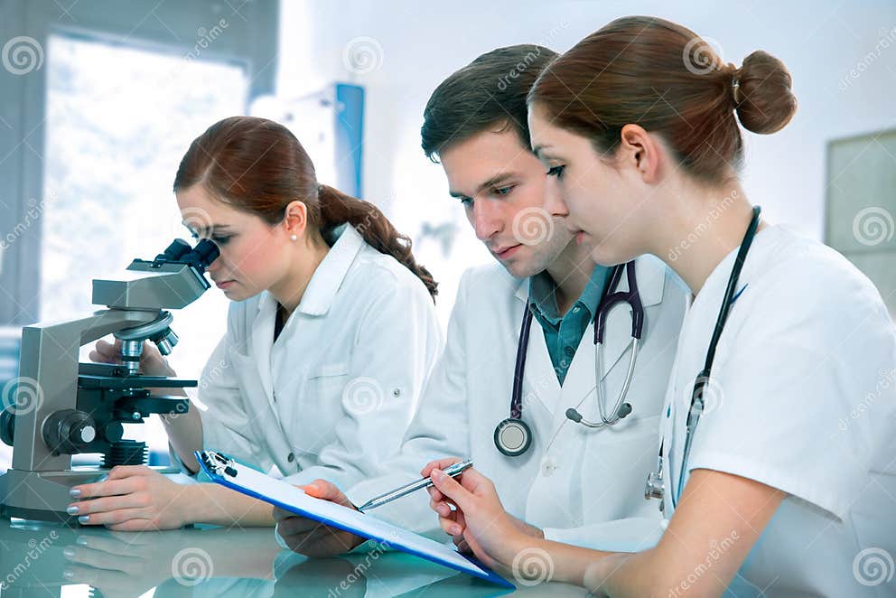 Scientists Working at the Laboratory Stock Image - Image of ...