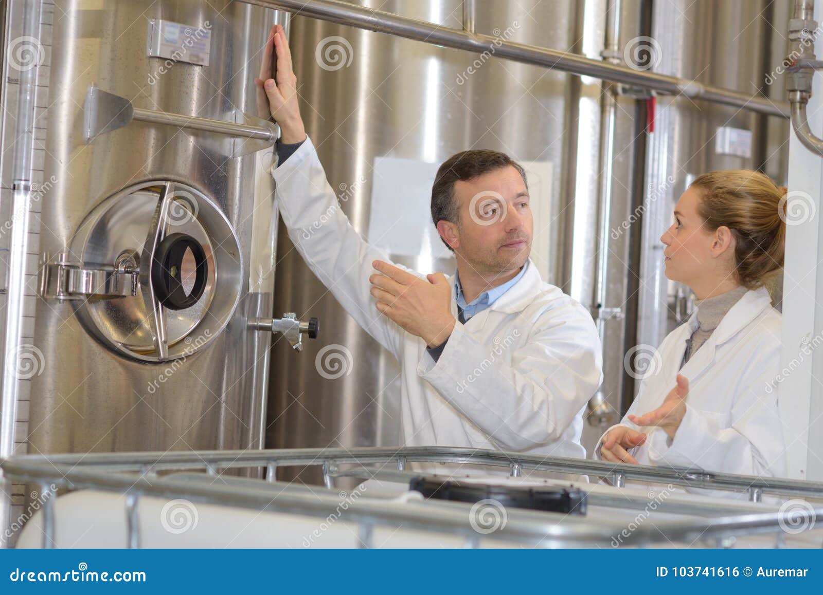 Scientists Working with Large Vat in Lab Stock Photo - Image of ...