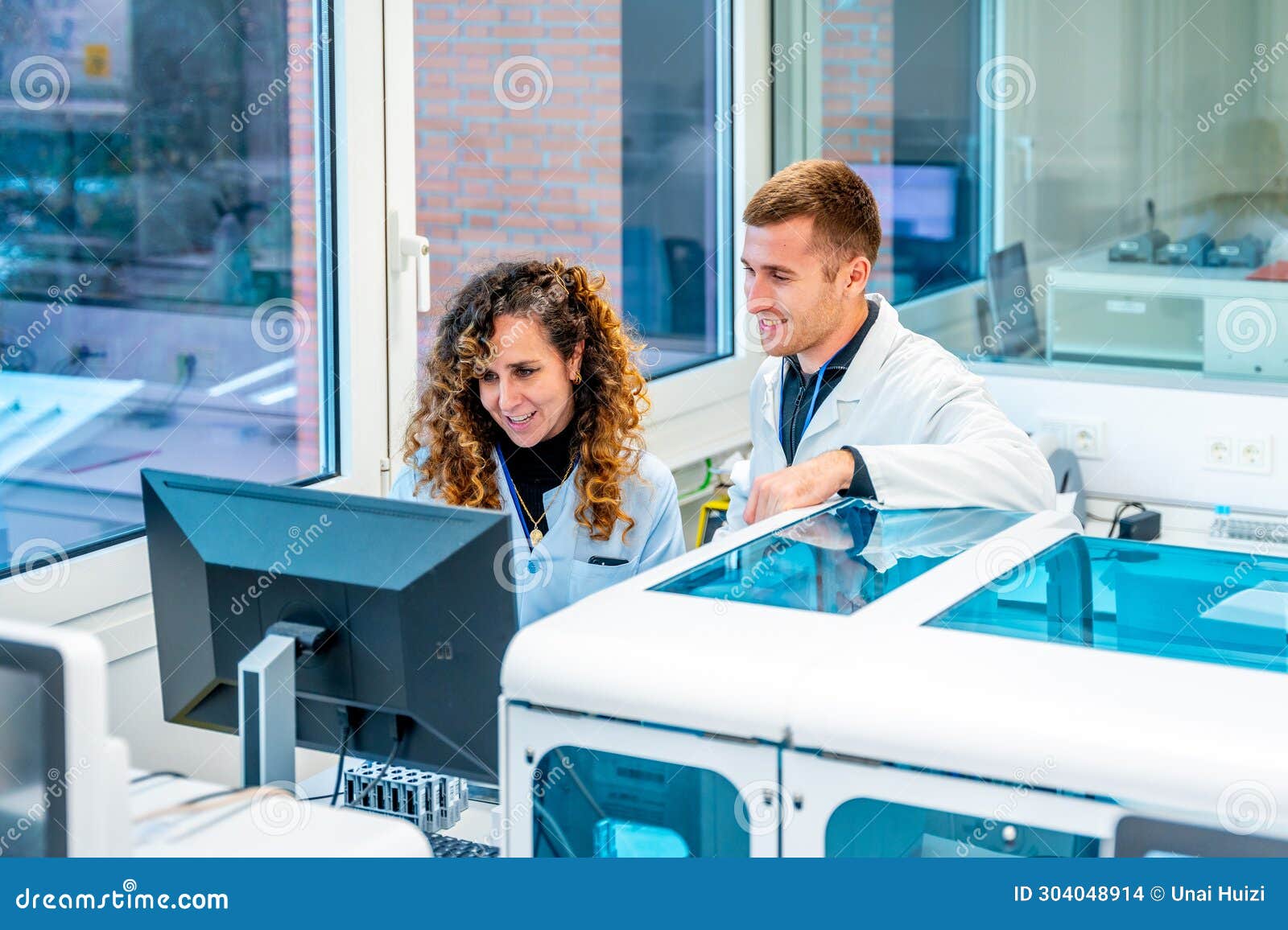 Scientists Working in a Pathology Analysis Laboratory in a Hospital ...