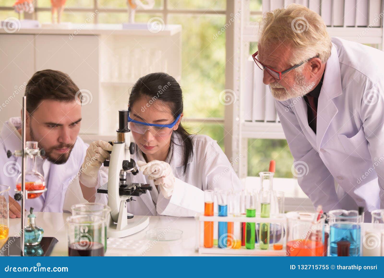 Scientists are Working in Science Labs. Stock Image - Image of ...