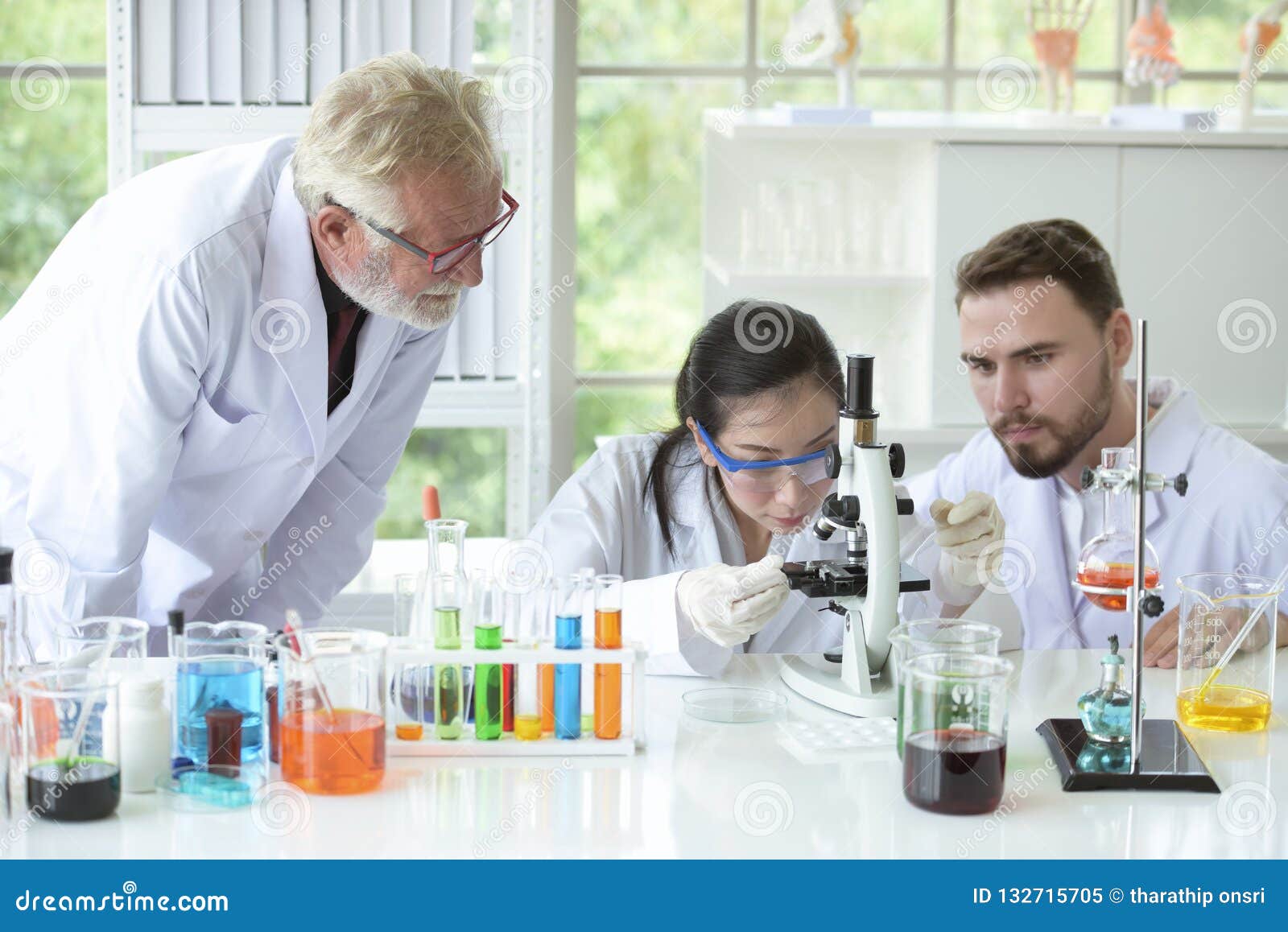 Scientists are Working in Science Labs. Stock Image - Image of ...