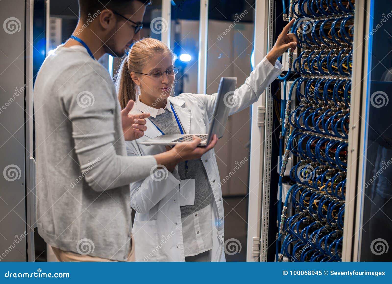 Scientists Working with Supercomputer Stock Image - Image of ...