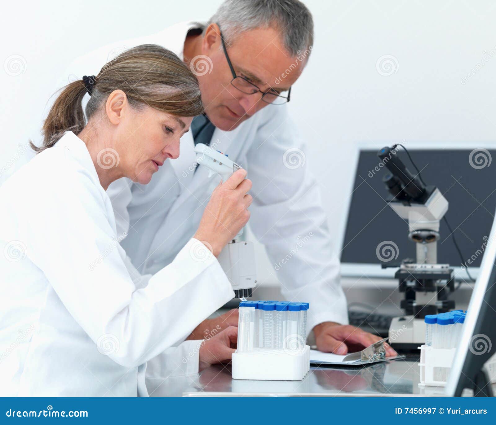 Scientists Working Together in a Lab Stock Image - Image of lifestyle ...