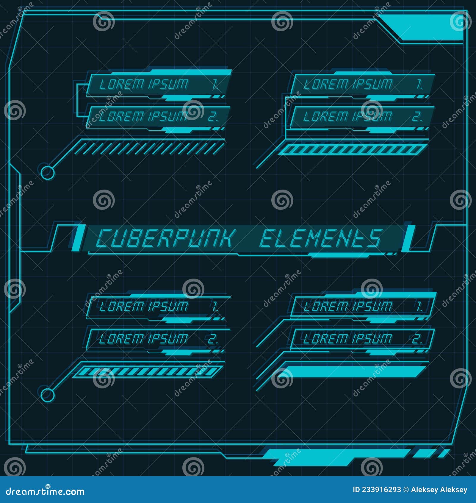 Scifi Futuristic Control Panel Collection of HUD Elements GUI VR UI ...