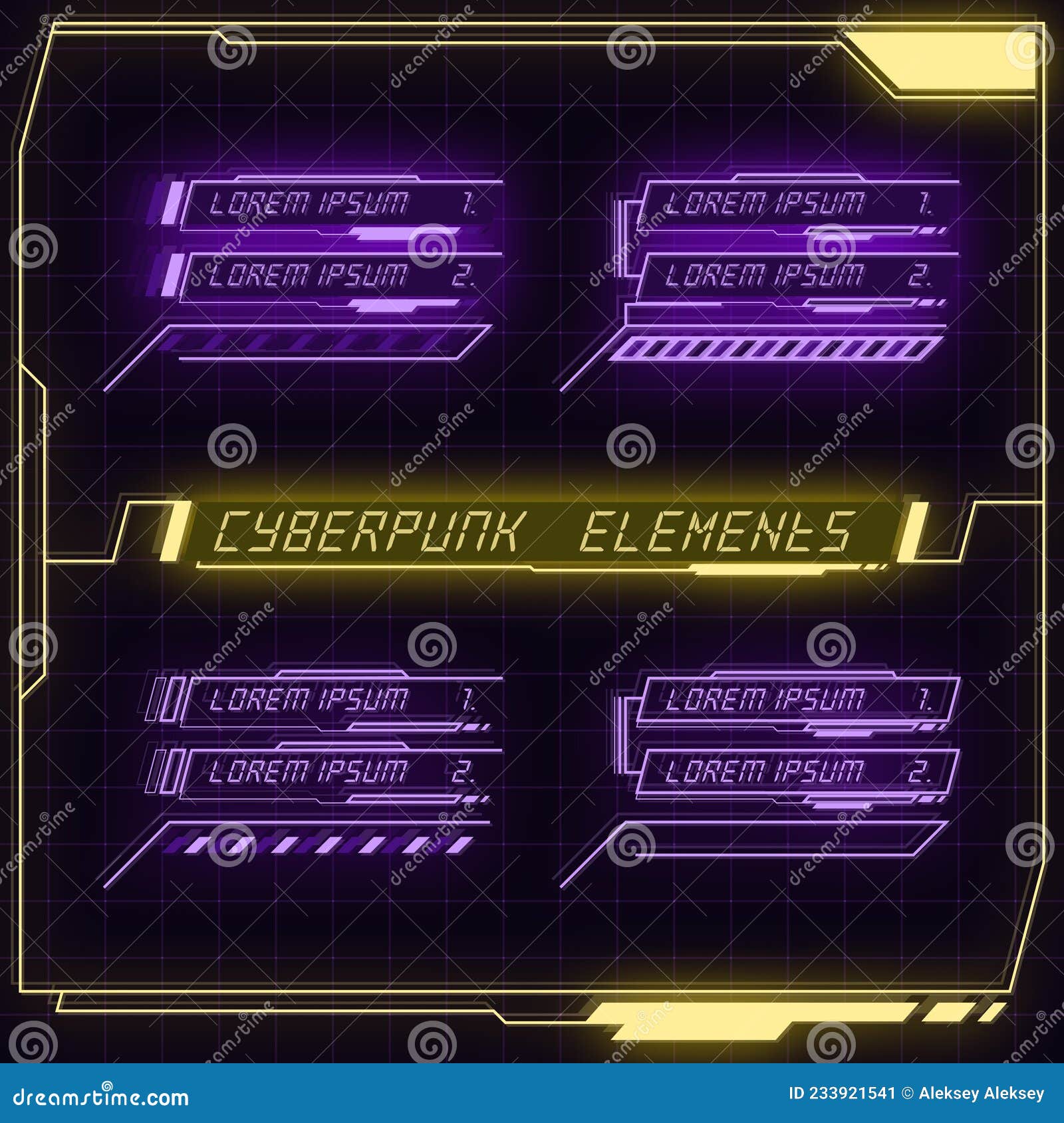Scifi Futuristic Panel Collection of HUD Elements GUI VR UI Design ...