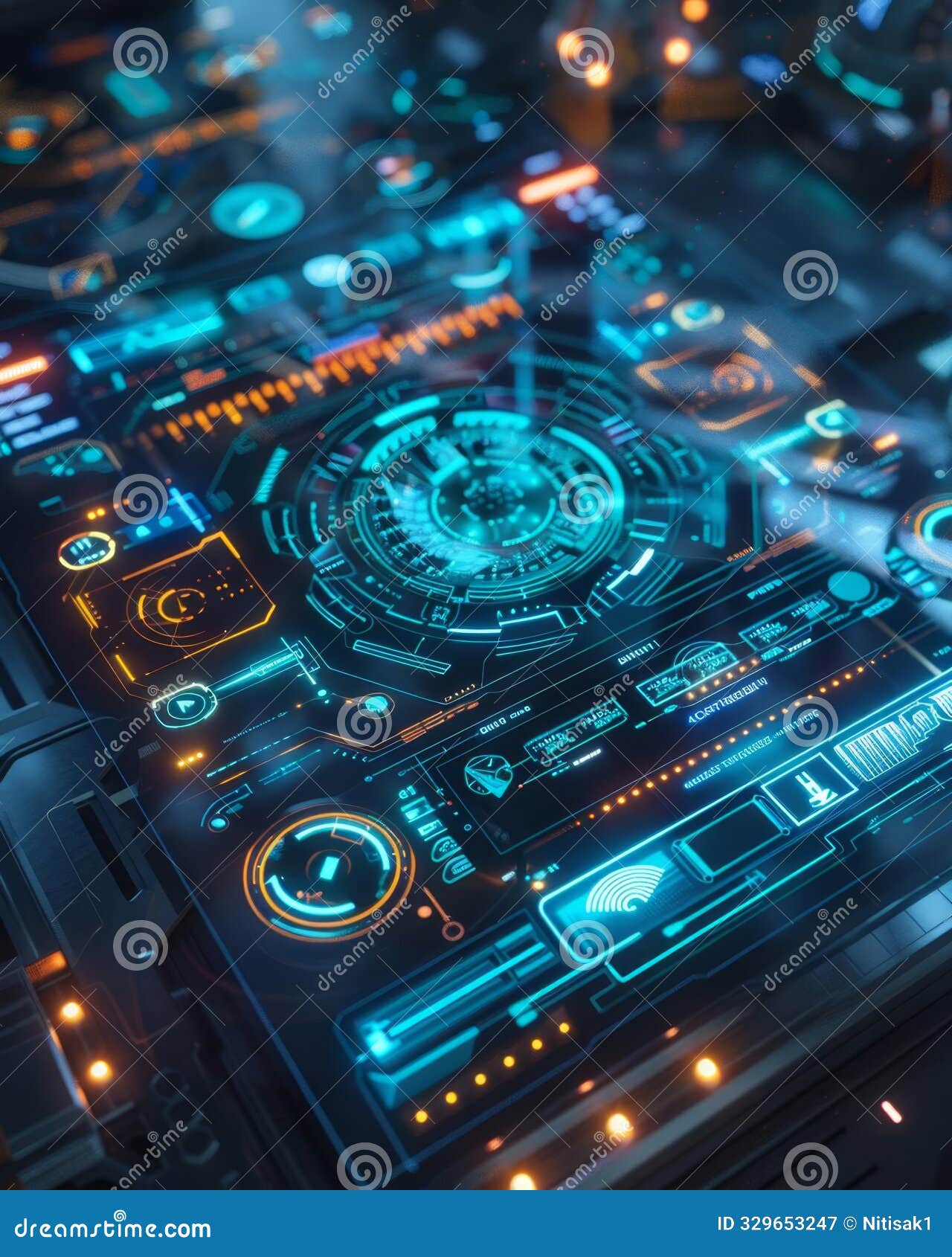 46 Scifi Holographic User Interface Virtual Reality Display 3D Render ...