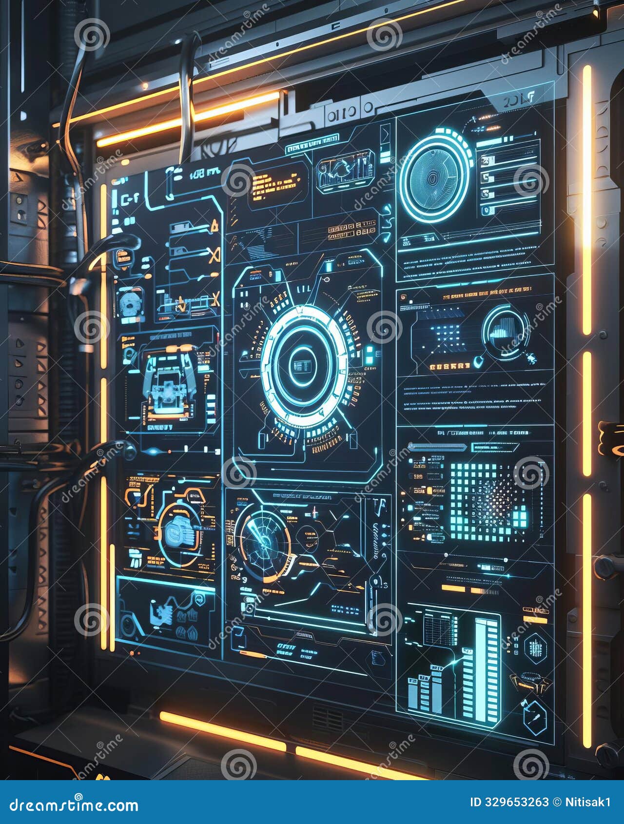 46 Scifi Holographic User Interface Virtual Reality Display 3D Render ...