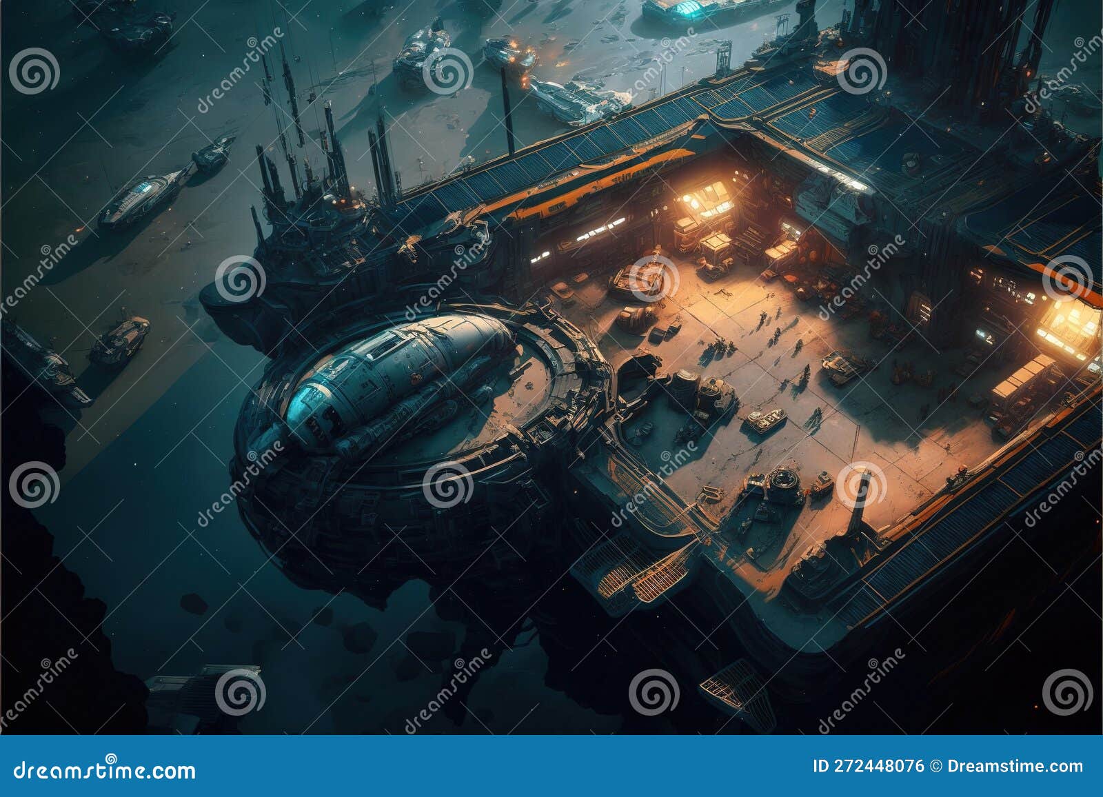 Scifi Moon Base with Futuristic Advance Structure Design on Alien ...