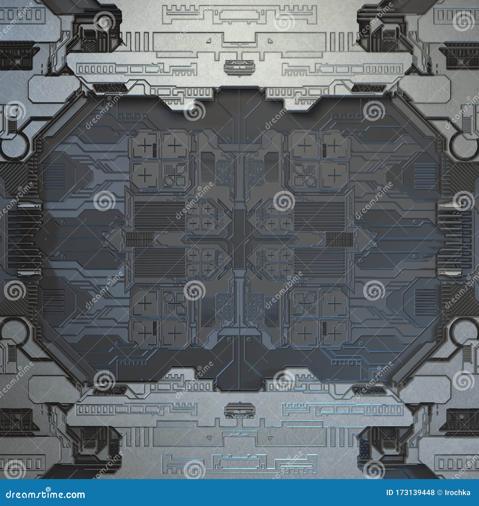 SciFi Panels. Futuristic Texture. Spaceship Hull Geometric Pattern. 3d ...