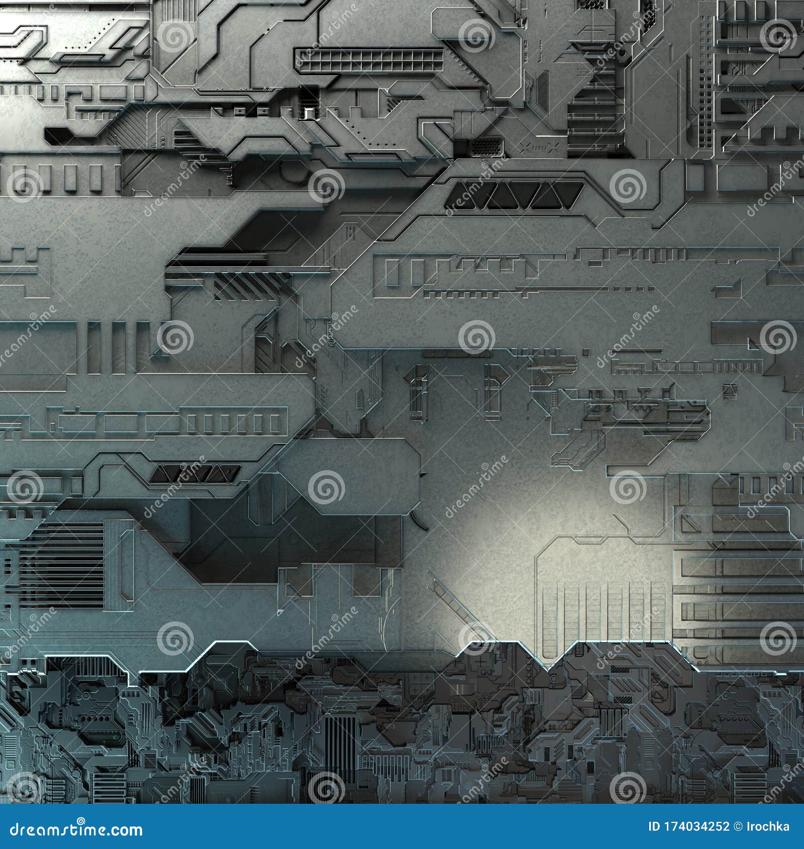 SciFi Panels. Futuristic Texture. Spaceship Hull Geometric Pattern. 3d ...