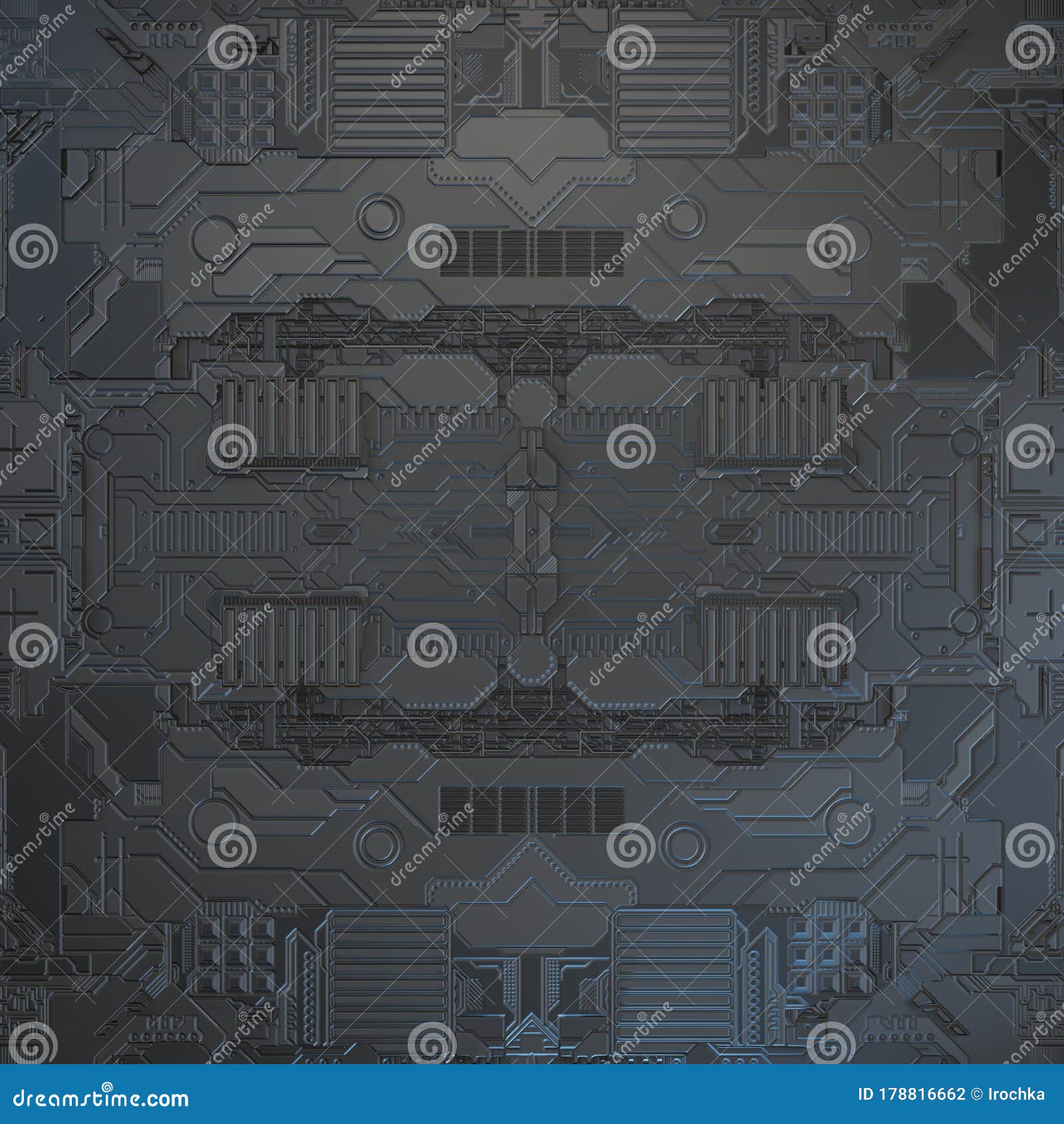 SciFi Panels. Futuristic Texture. Spaceship Hull Geometric Pattern. 3d ...