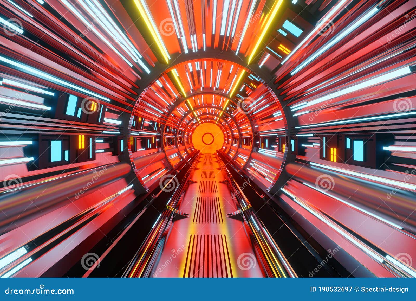 Scifi tunnel Illustration stock illustration. Illustration of passage ...