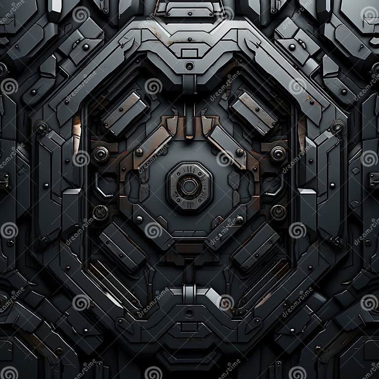 Scifi wall texture panel. stock illustration. Illustration of wall ...