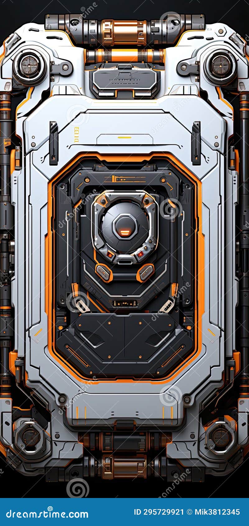 Scifi Wall. Metal Wall And Rivet. Metal Background And Texture. Royalty ...