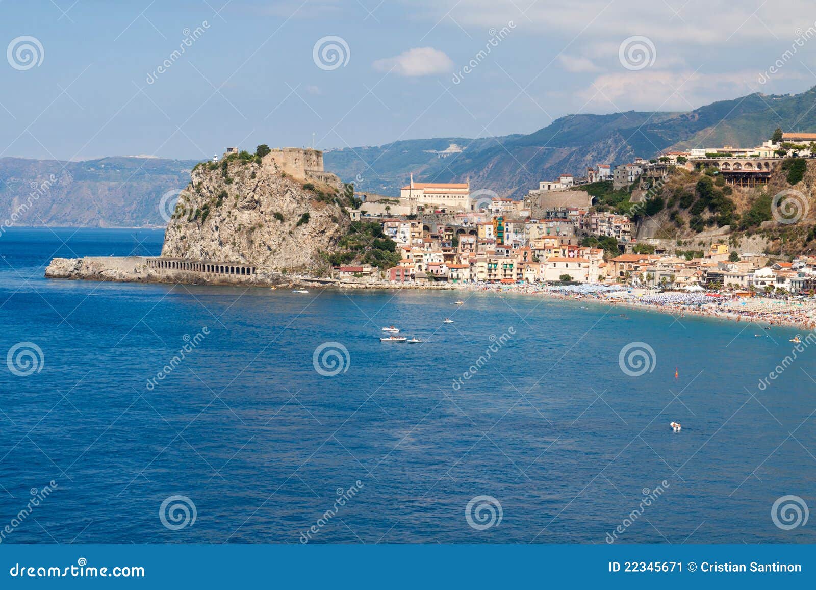 Scilla castle and sea bay stock image. Image of tourism - 22345671