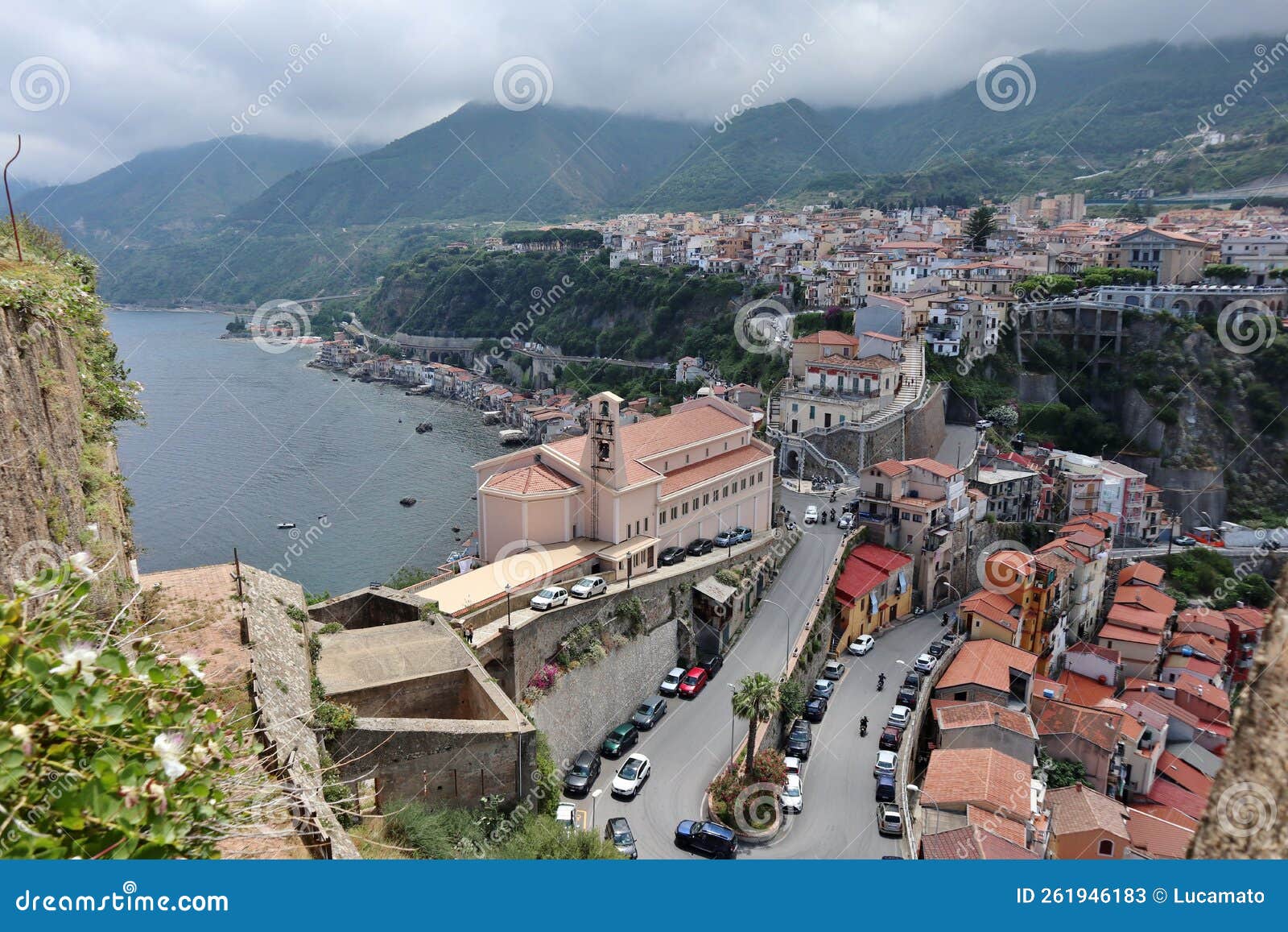 Scilla - Panorama Del Borgo Dalla Terrazza Di Castello Ruffo Stock ...