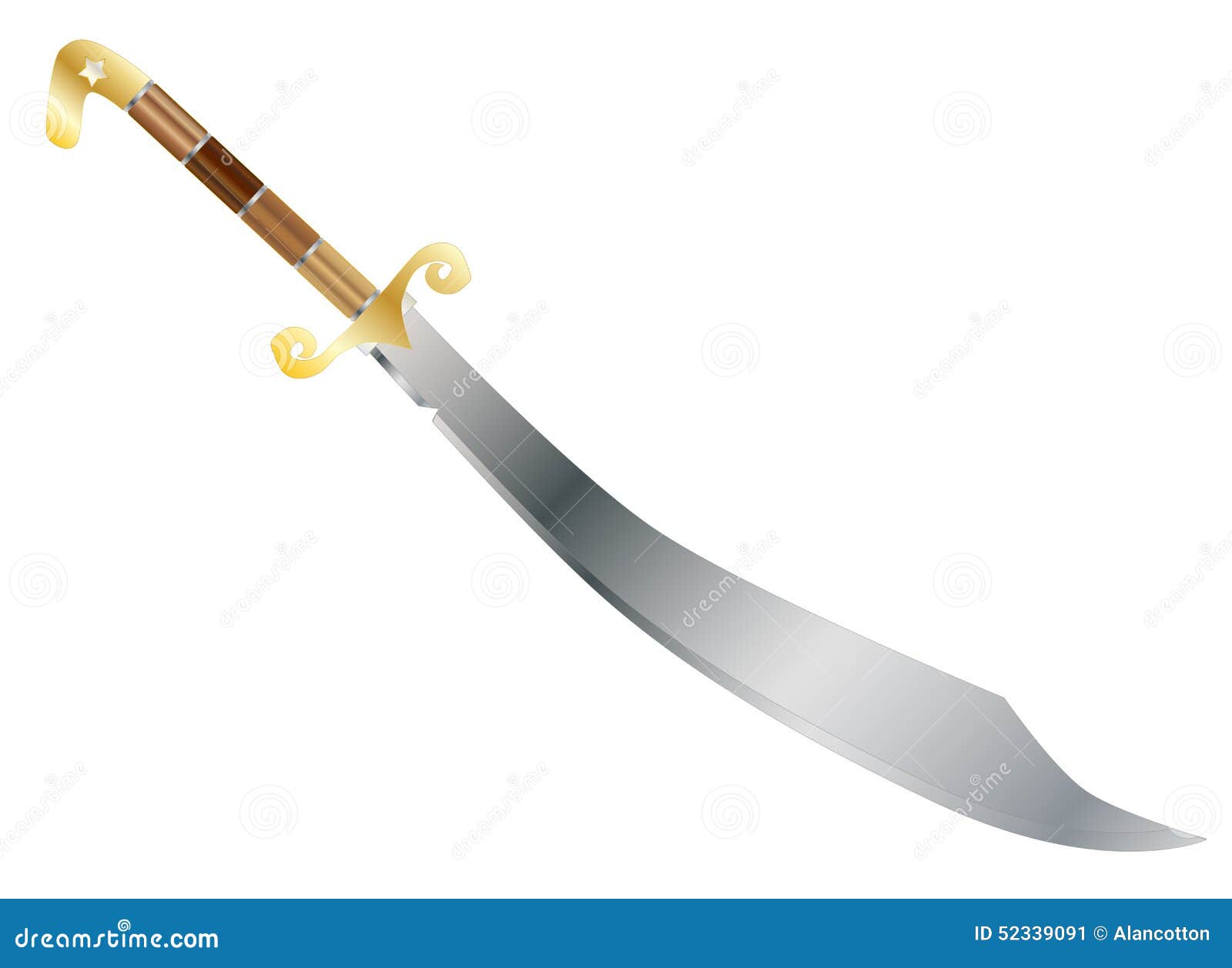 Scimitar stock illustration. Illustration of sword, drawing - 52339091