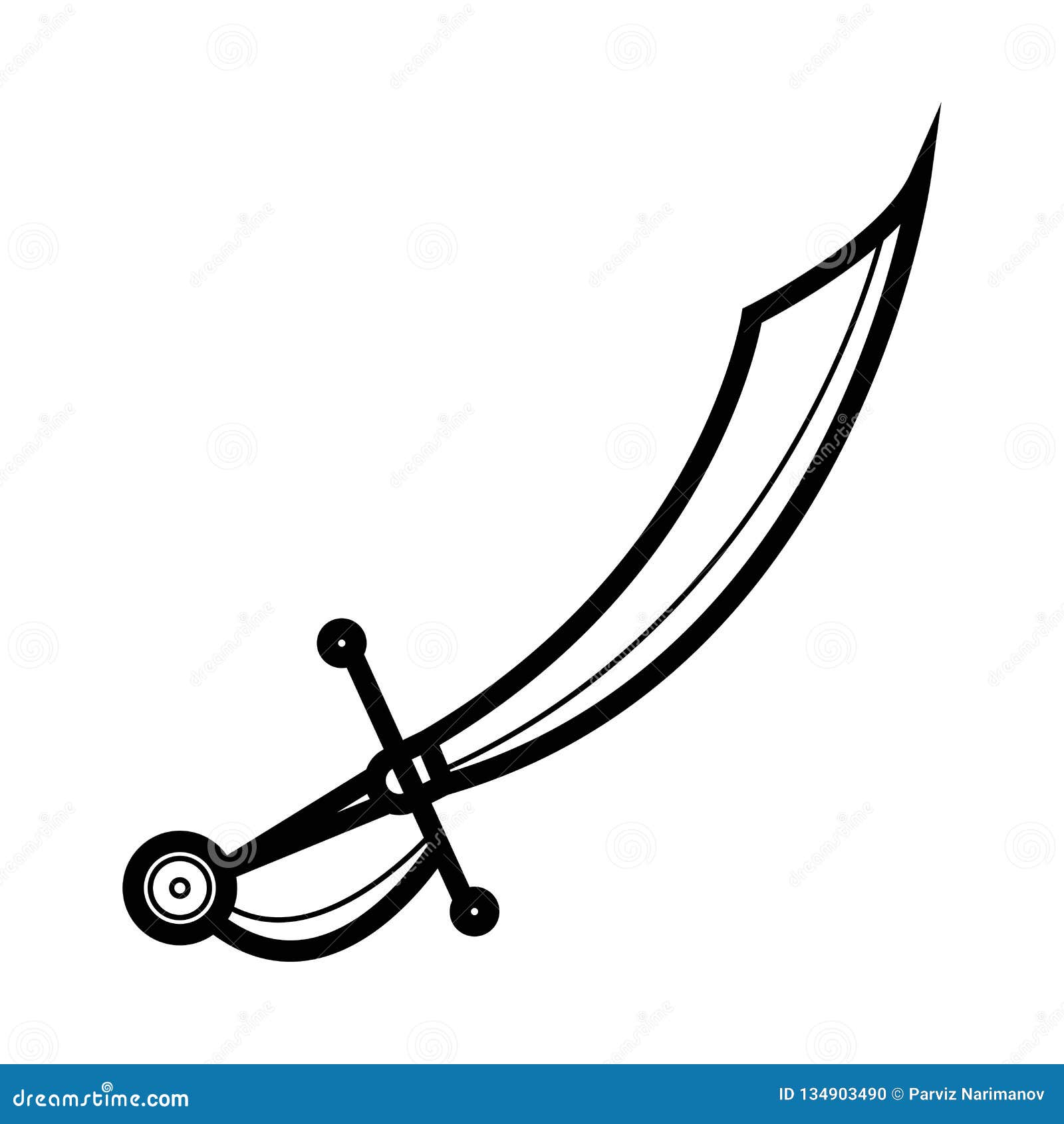 Scimitar sword icon stock illustration. Illustration of medieval ...