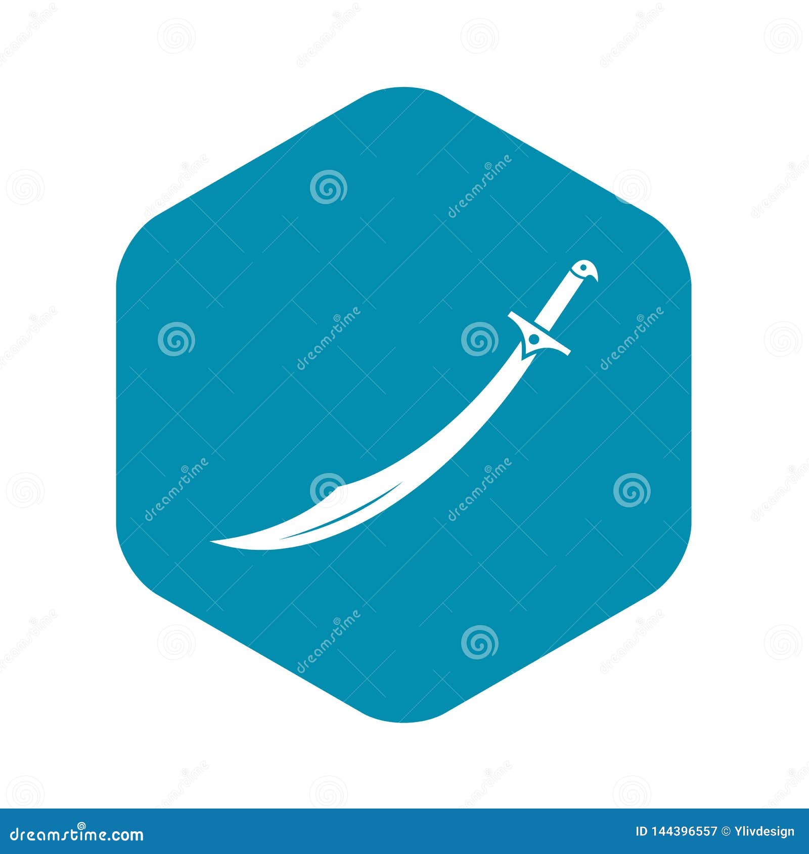 Scimitar Sword Icon, Simple Style Stock Vector - Illustration of fight ...