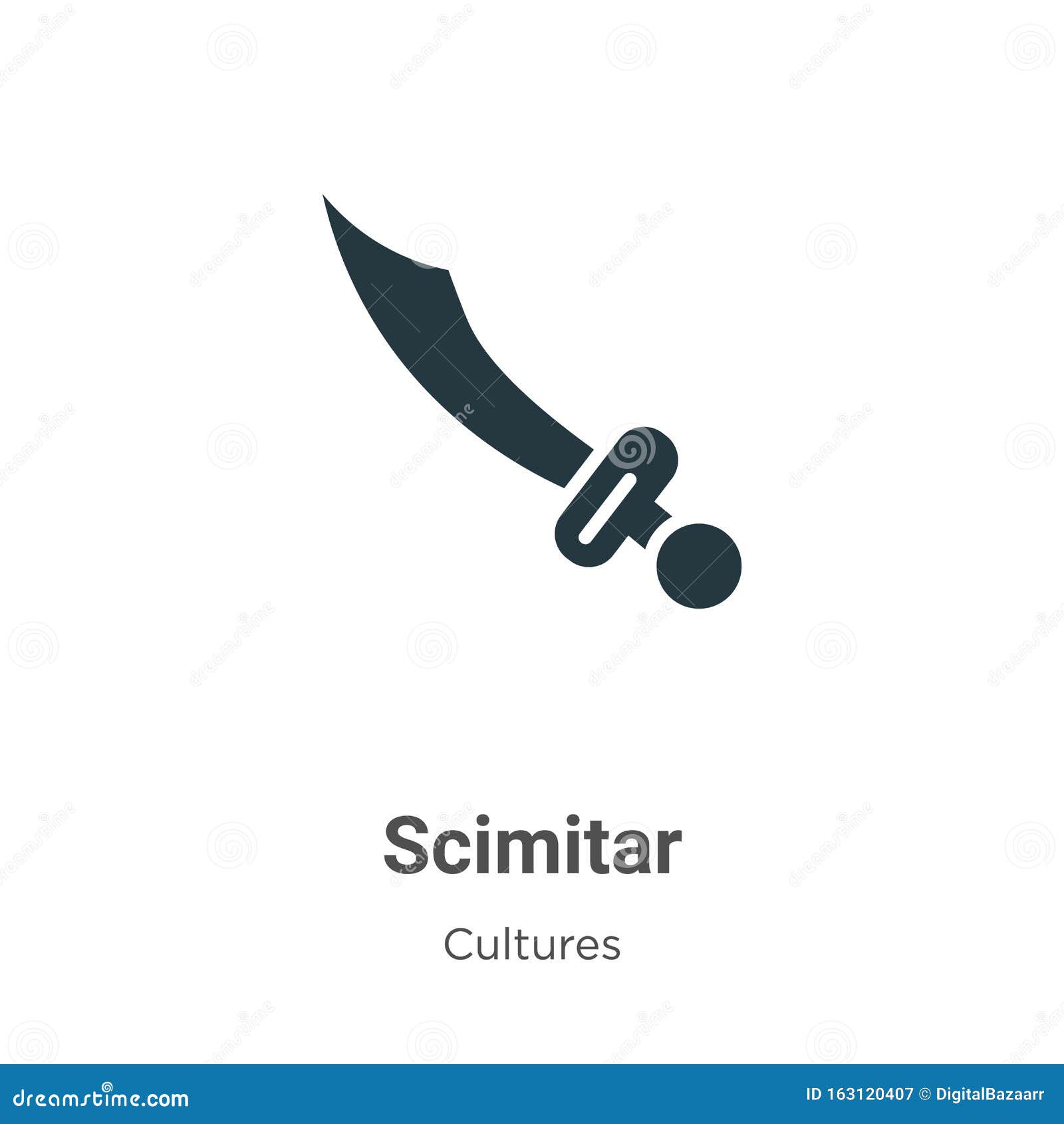 Scimitar Vector Icon On White Background. Flat Vector Scimitar Icon ...