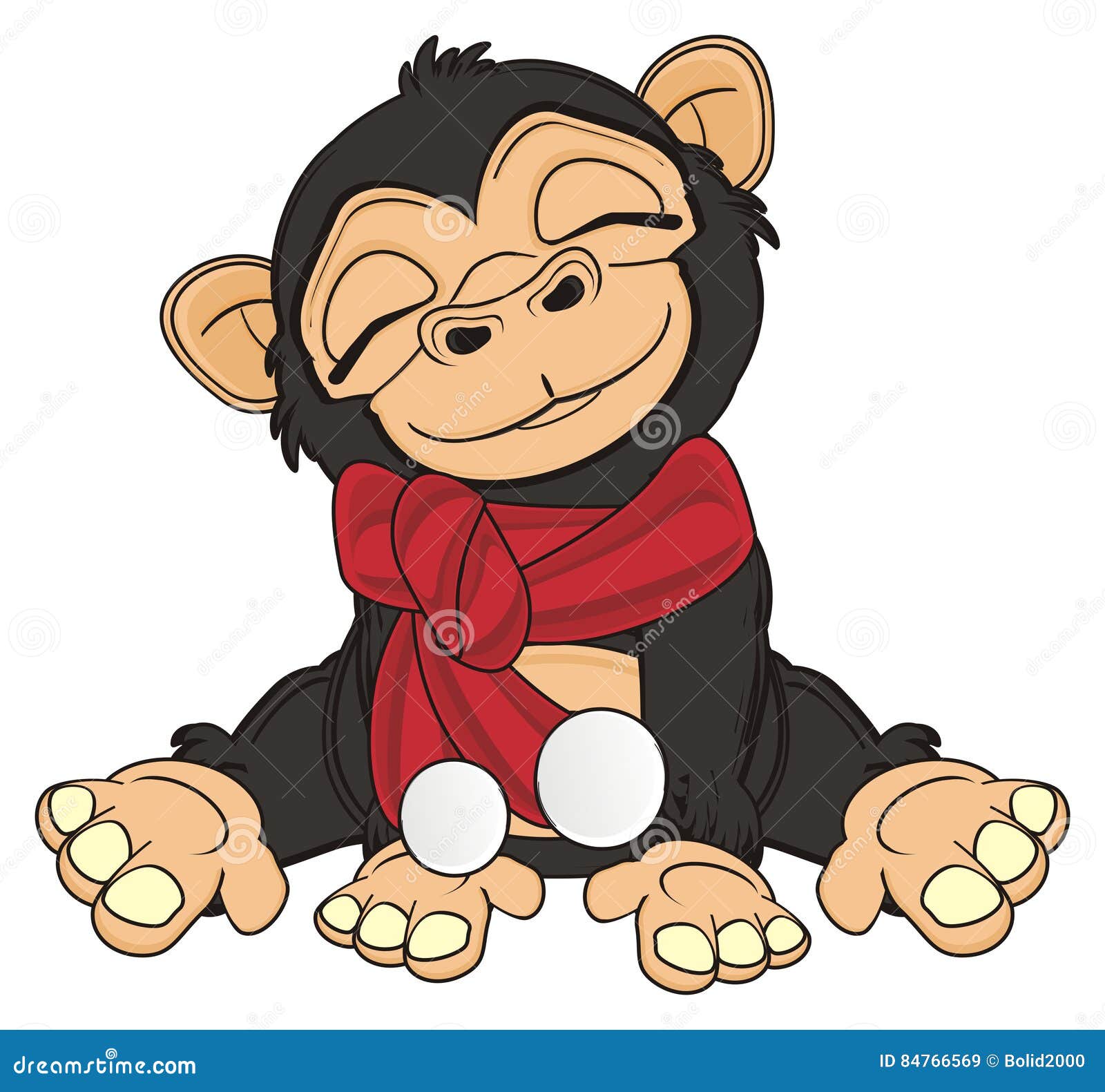 Scimmia con la sciarpa illustrazione di stock. Illustrazione di sfondo ...