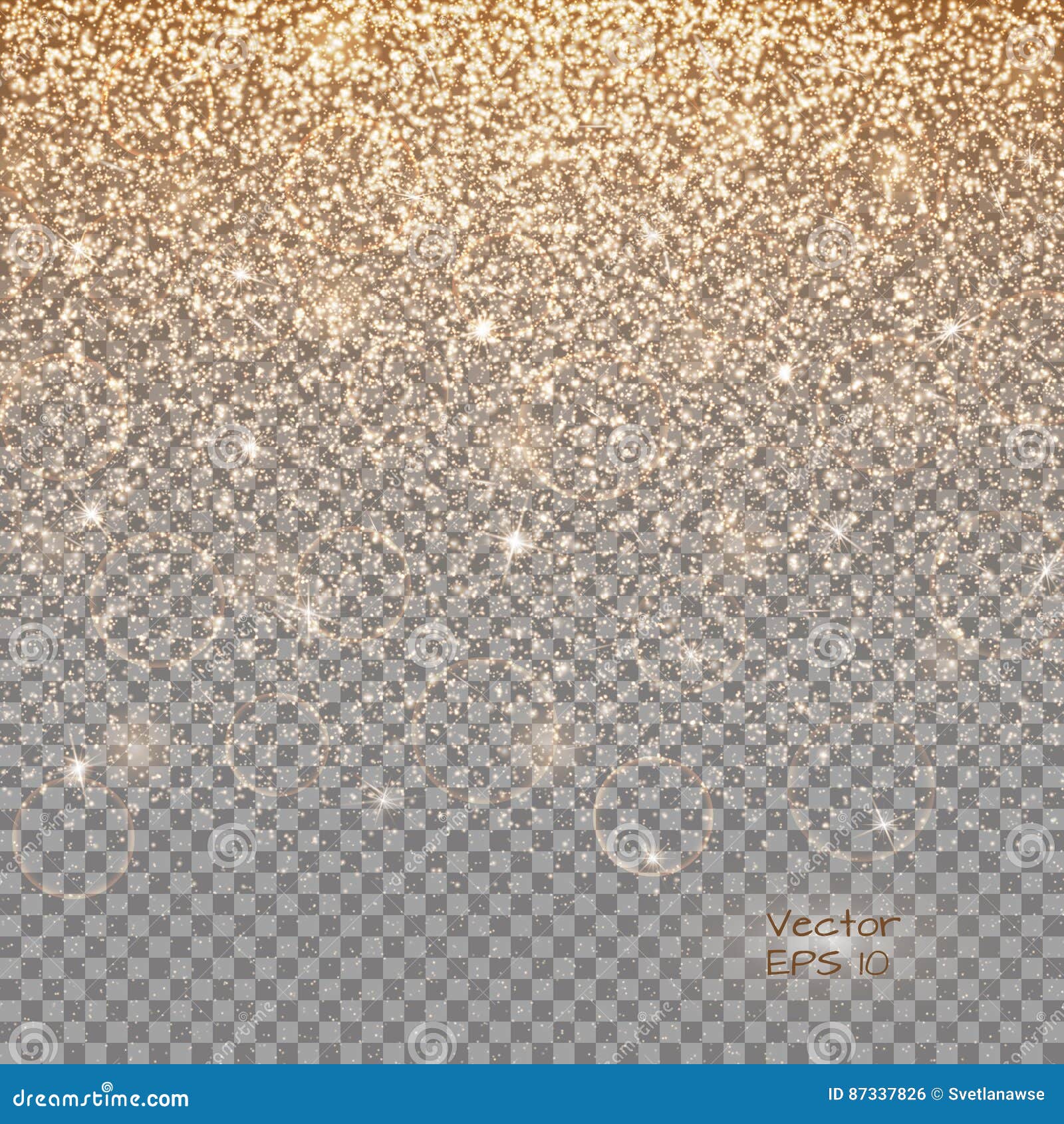 Scintillement D'or Sur Un Fond Transparent Illustration de Vecteur ...