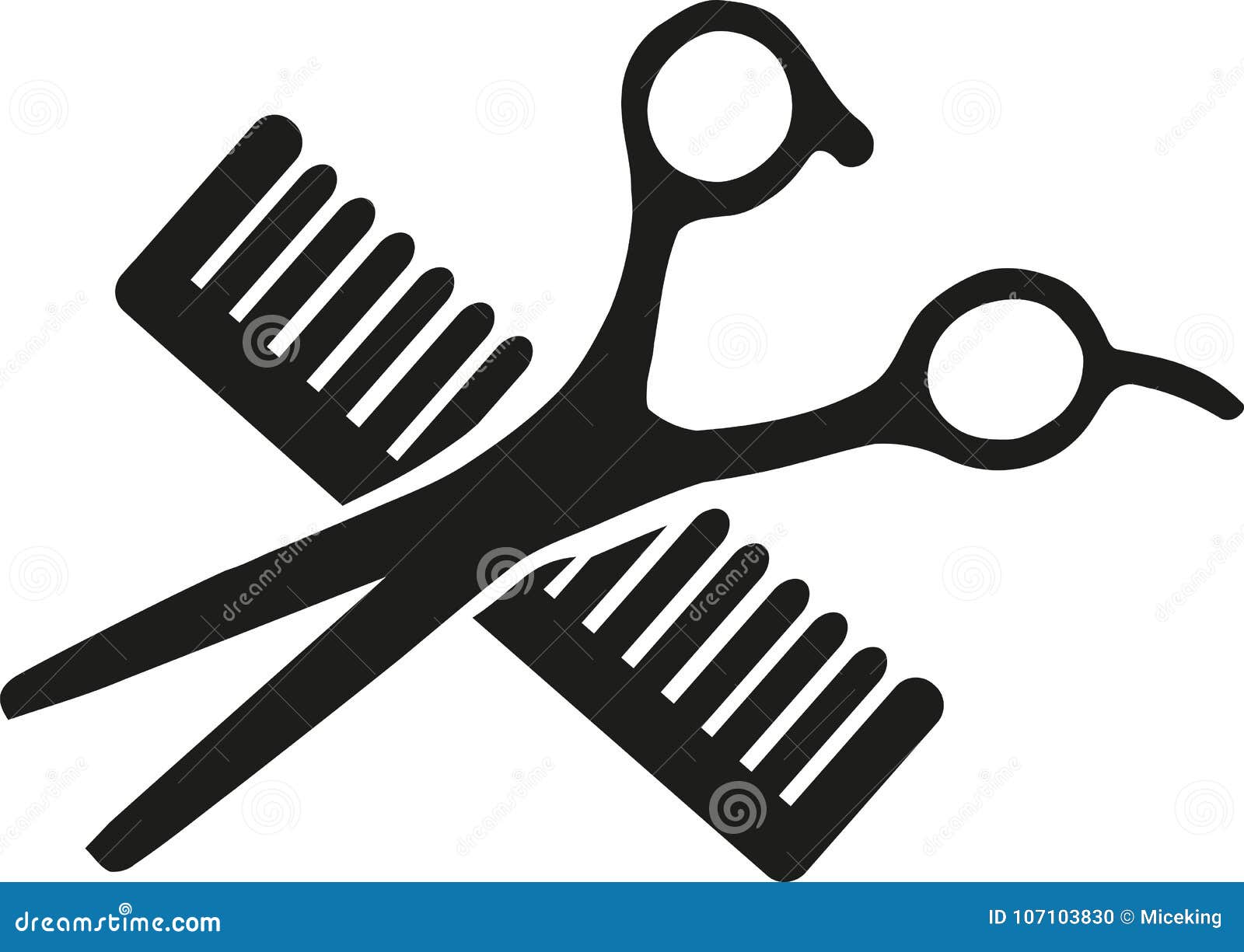 Scissor and comb crossed stock vector. Illustration of scissors - 107103830