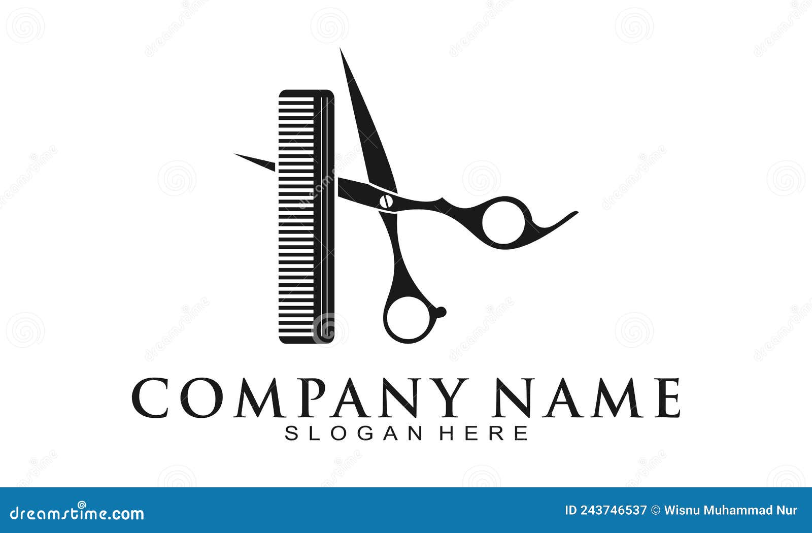Scissor and Comb Vector Logo Stock Vector - Illustration of stainless ...