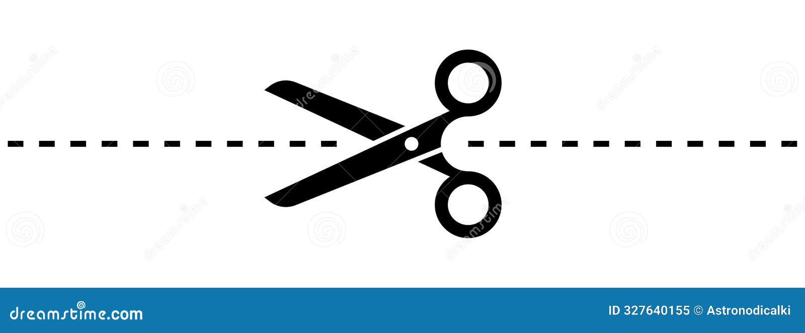 Cut Lines Scissor Black Icon Design. Isolated Scissors Cutting Symbol ...