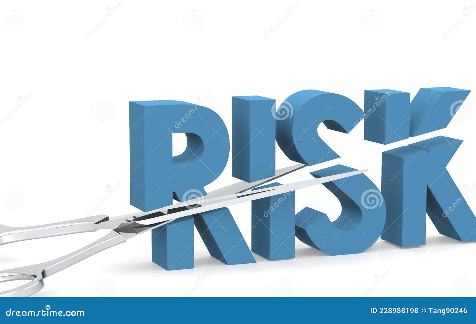 Scissor cut the risk word stock illustration. Illustration of metal ...