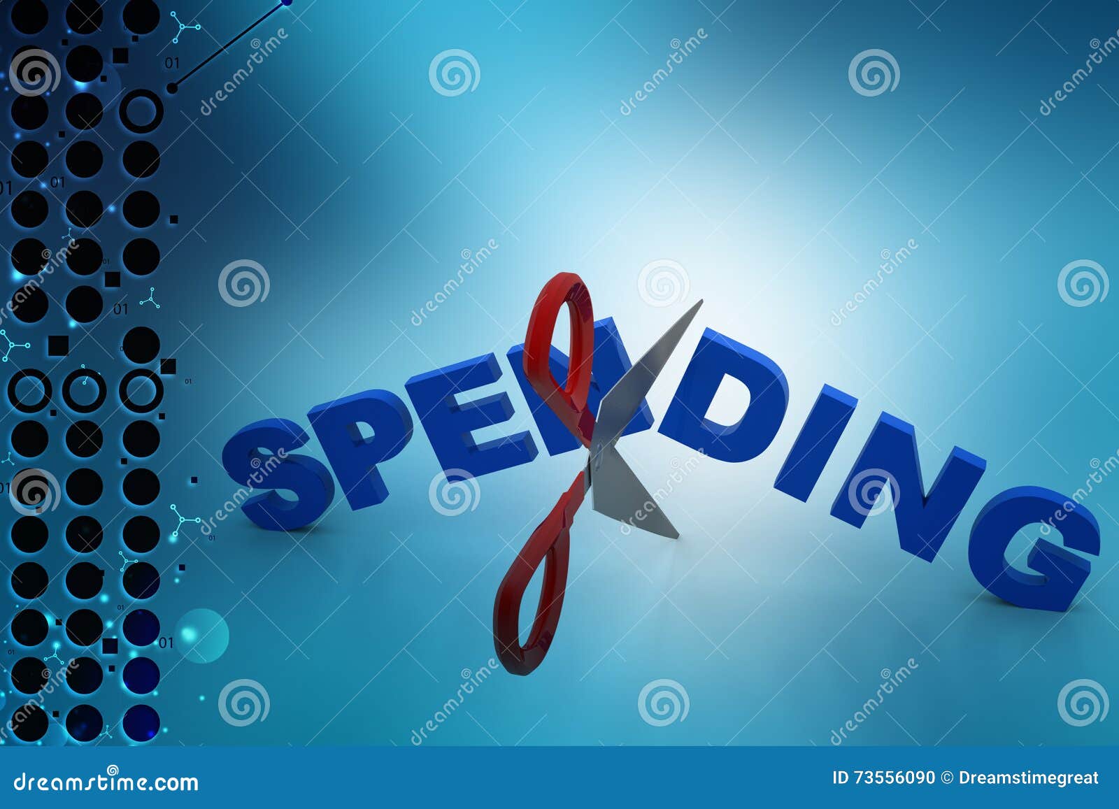 Scissor Cut the Word Spending Stock Illustration - Illustration of ...
