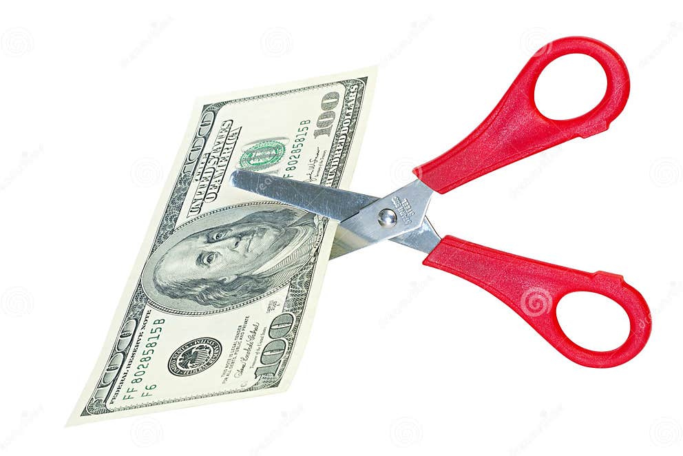 Scissor Cuts Dollar Banknote Stock Photo - Image of cuts, dollar: 29546000