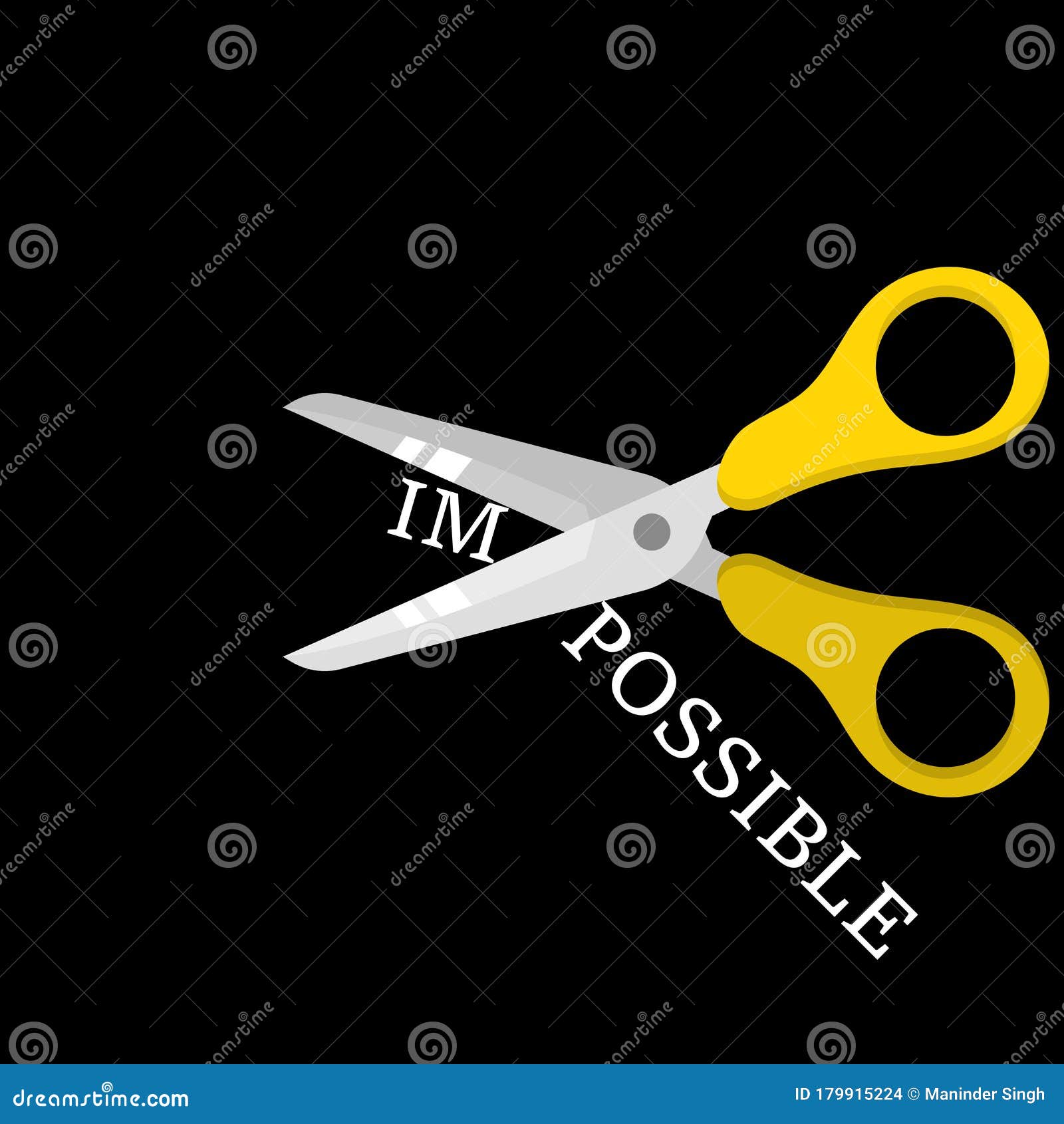Scissor Cutting Word Impossible. Stock Photo - Image of cutting, life ...