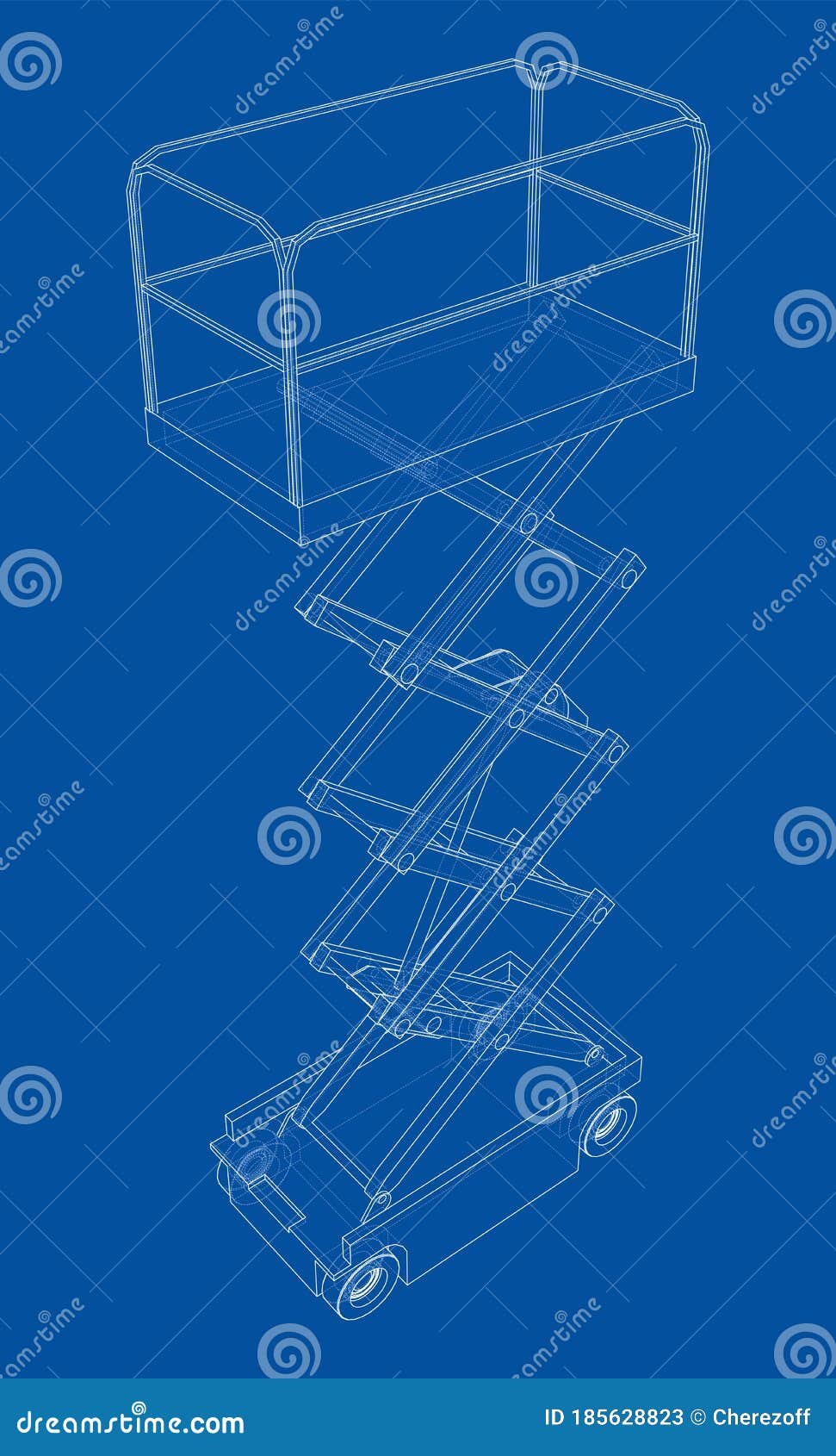Scissor Lift Concept Outline. Vector Stock Vector - Illustration of ...