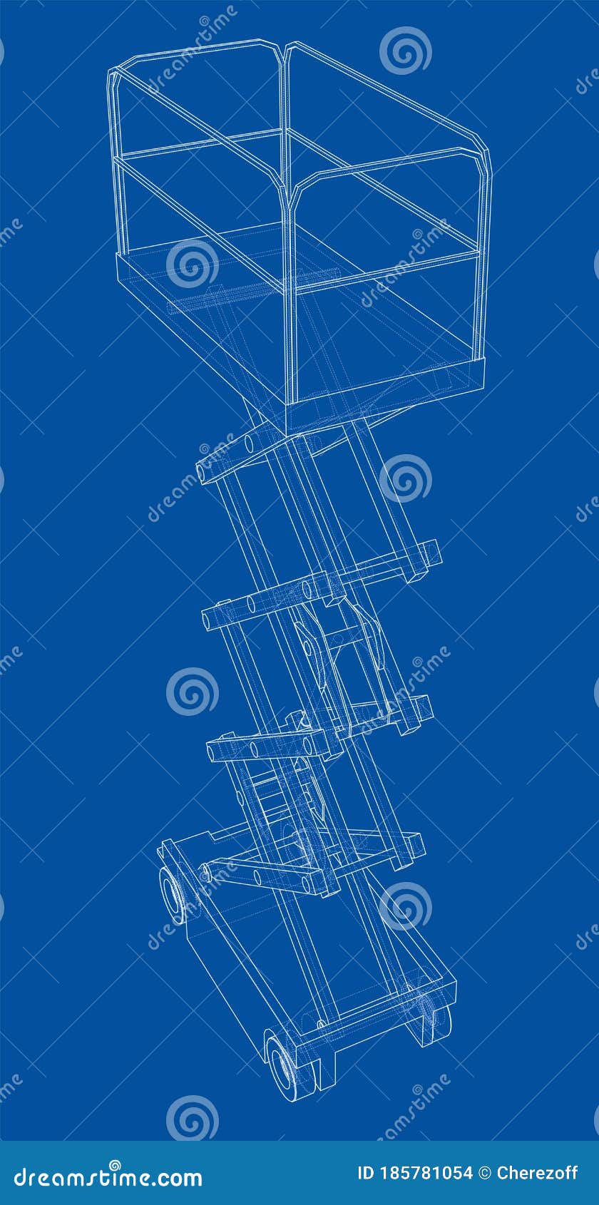 Scissor Lift Concept Outline. Vector Stock Vector - Illustration of ...