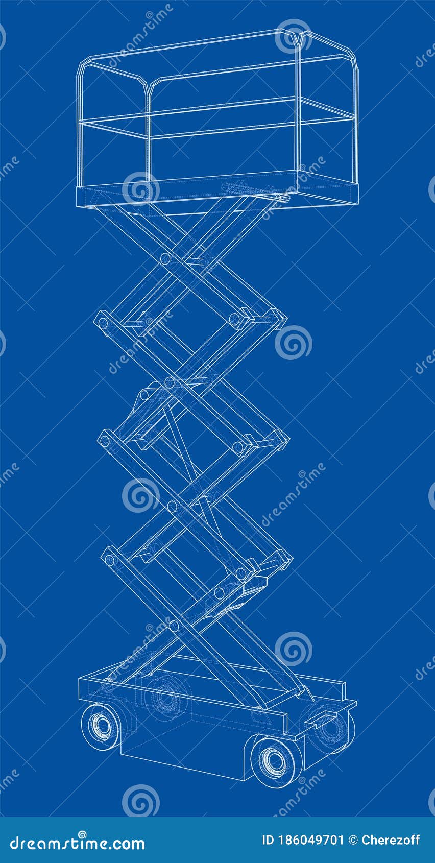 Scissor Lift Concept Outline. Vector Stock Vector - Illustration of ...