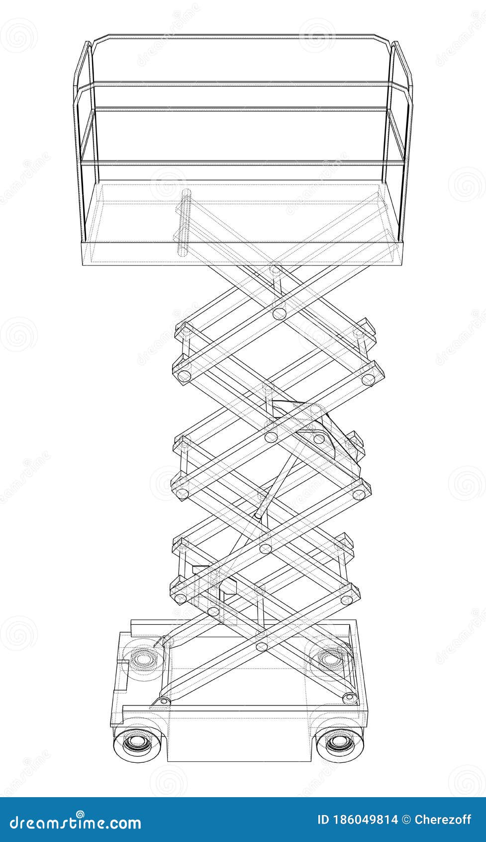 Scissor Lift Concept Outline. Vector Stock Vector - Illustration of ...