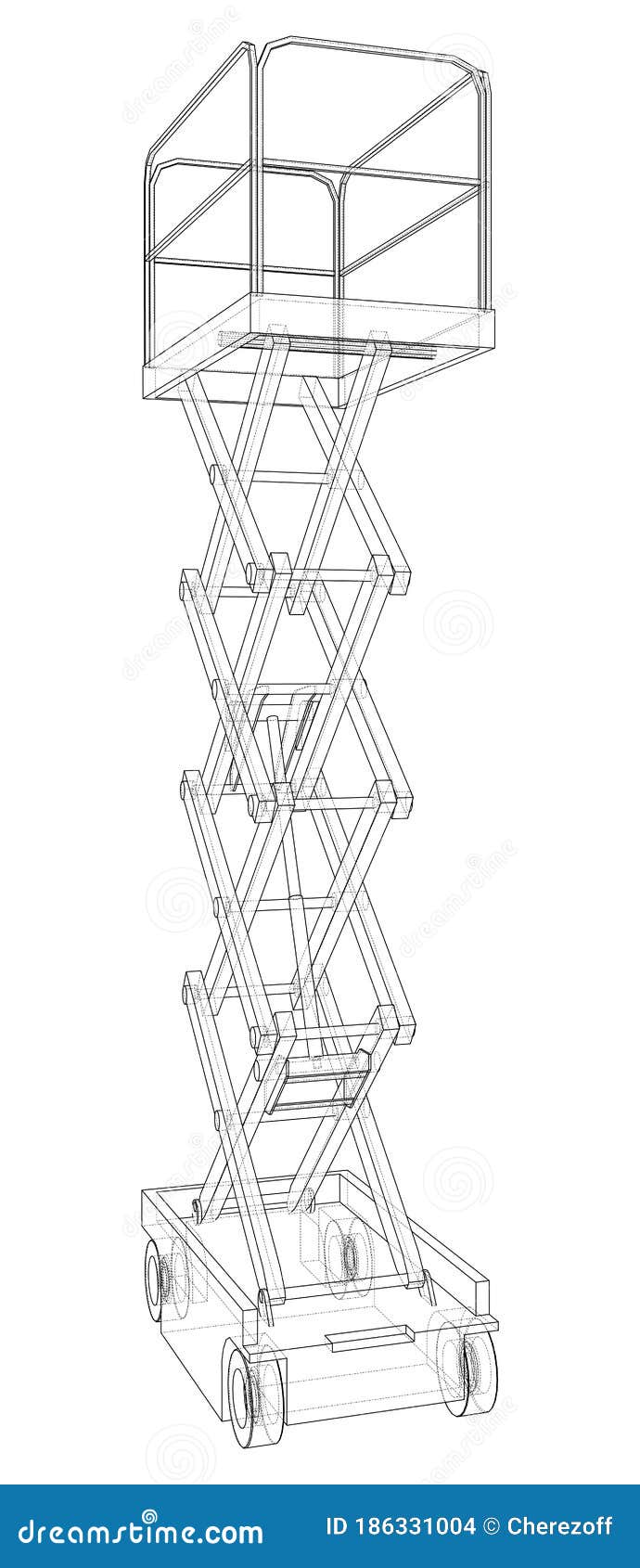 Scissor Lift Concept Outline. Vector Stock Vector - Illustration of ...