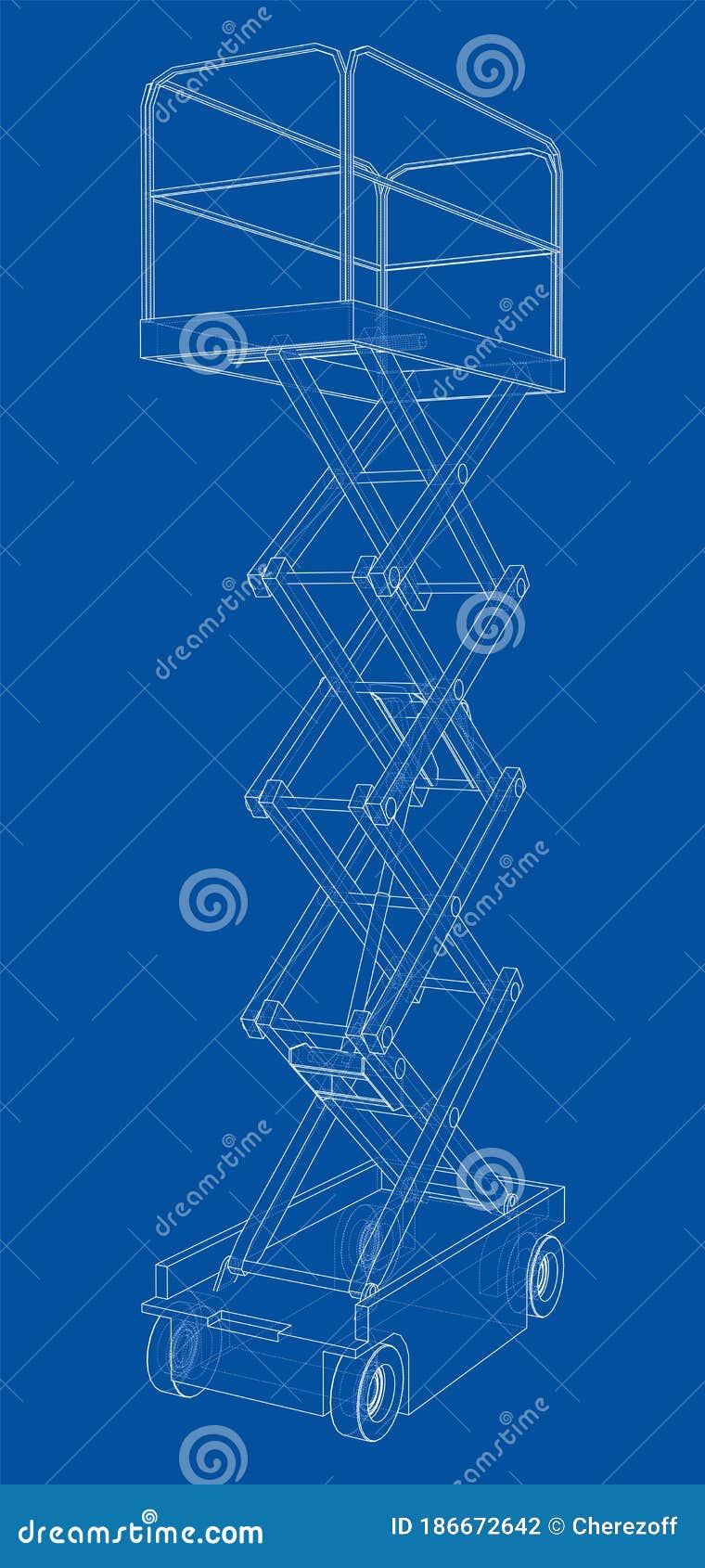 Scissor Lift Concept Outline. Vector Stock Vector - Illustration of ...
